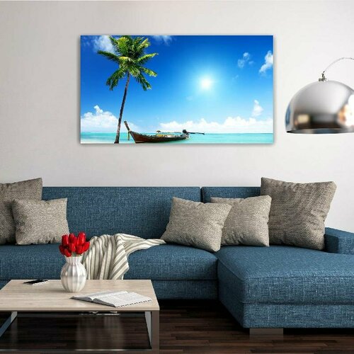 Картина на холсте 60x110 LinxOne "Песок tropical пальмы" интерьерная для дома / на стену / на кухню / с подрамником