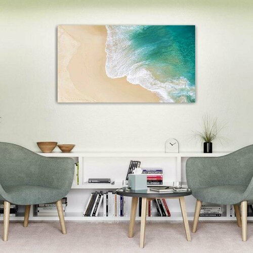 Картина на холсте 60x110 LinxOne "Океан море вода природа волна" интерьерная для дома / на стену / на кухню / с подрамником