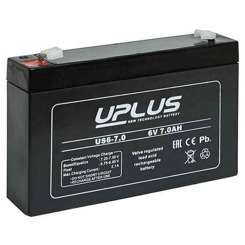 Аккумулятор для ИБП и прочего электрооборудования UPLUS US-General Purpose US6-7.0 6V 7 А/ч (151x34x94) AGM