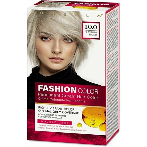 Rubella Стойкая крем-краска для волос Fashion Color 10.0 Платиновый блонд, 50 мл /