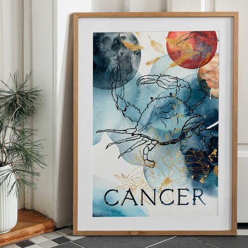Постер интерьерный Cozy Poster Астрология Знак зодиака Рак, 40х60 см, без рамы