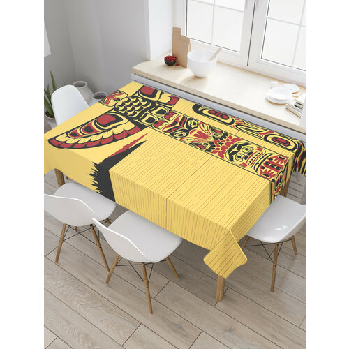 Скатерть прямоугольная JoyArty на кухонный стол "Индейские символы" из оксфорда, 180x145 см