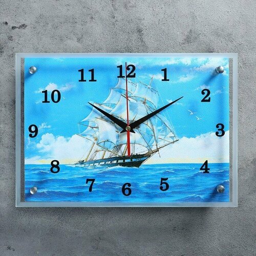 Часы-картина настенные, серия: Море, "Парусник", плавный ход, 25х35 см (комплект из 2 шт)