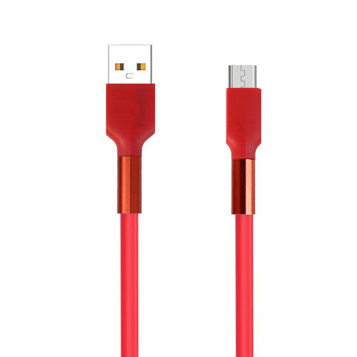 Кабель USB - микро USB FaisON K-131 Glamor, 1.0м, 3,0А, цвет: красный