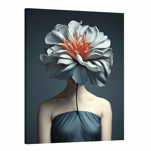 Интерьерная картина 50х70 "Девушка цветок"