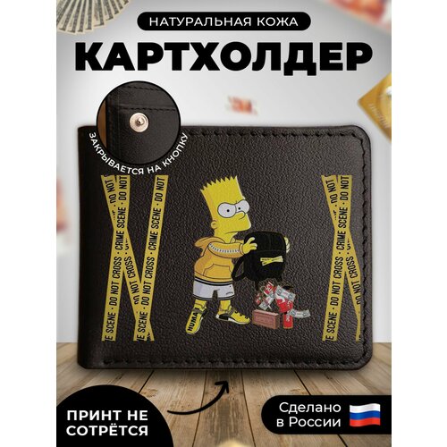 Визитница RUSSIAN HandMade KUP0114, гладкая, черный