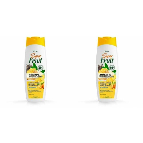 Витэкс Шампунь-эликсир против выпадения волос, super fruit имбирь, фруктовый микс, 500 мл, 2 уп