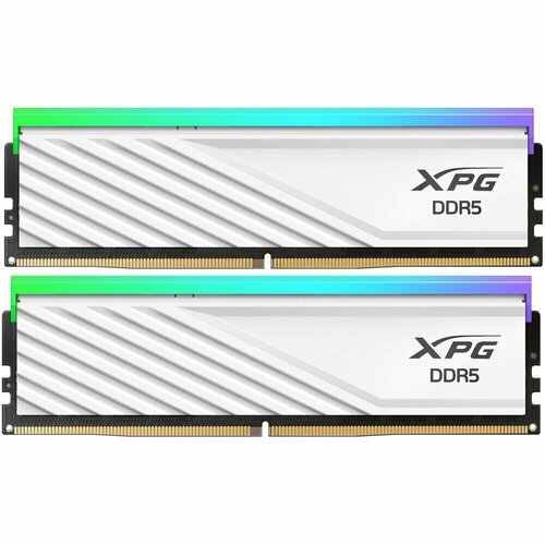 Модуль памяти DIMM 32Gb 2х16Gb DDR5 PC51200 6400MHz ADATA XPG Lancer Blade RGB White (AX5U6400C3216G-DTLABRWH)