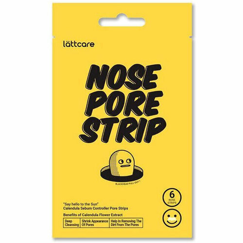 Полоски очищающие для носа с календулой Lattcare Nose Pore Strip Calendula, 6 шт
