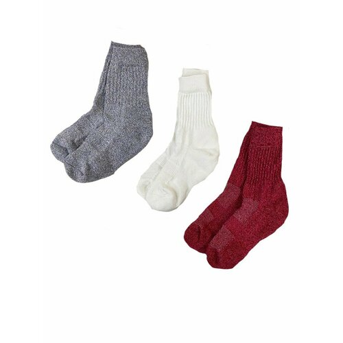 Носки Rikos, 3 пары, размер 23-25, бордовый, белый, серый