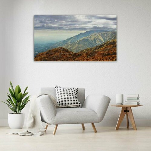 Картина на холсте 60x110 LinxOne "Туч Туман Природа тумана" интерьерная для дома / на стену / на кухню / с подрамником