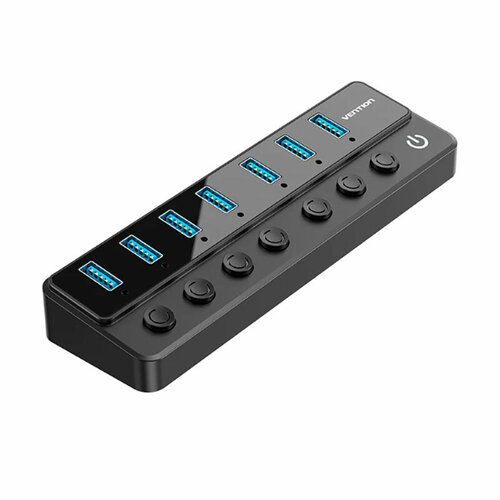 Хаб USB Vention OTG 7xUSB 3.0 Black CHXB0