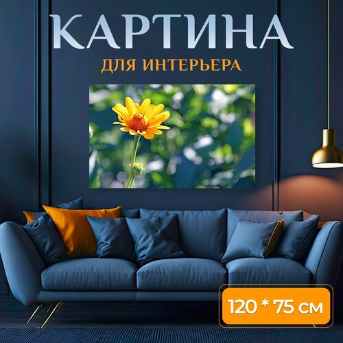 Картина на холсте "Цветок, блум, флора" на подрамнике 120х75 см. для интерьера