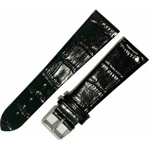 Ремешок Ardi, фактура лаковая, тиснение, размер 22, черный