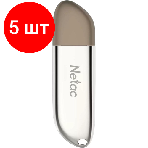 Комплект 5 штук, Флеш-память Netac USB Drive U352 USB3.0 64GB, retail version