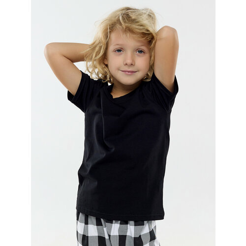 Футболка Дети в цвете Базовая детская футболка, размер 32-116, черный