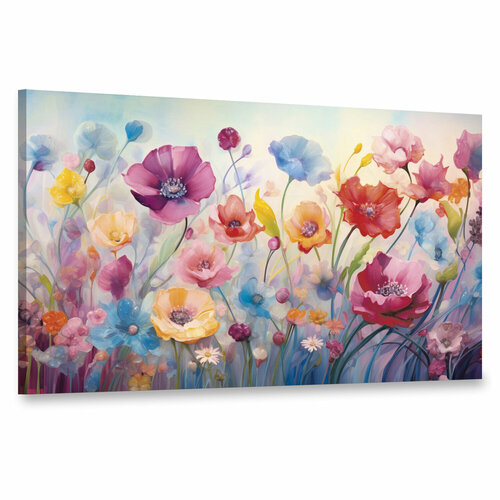 Интерьерная картина 100х60 "Танцующие цветы"