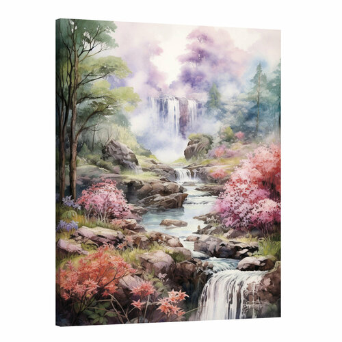 Интерьерная картина 50х70 "Водопад в горах"