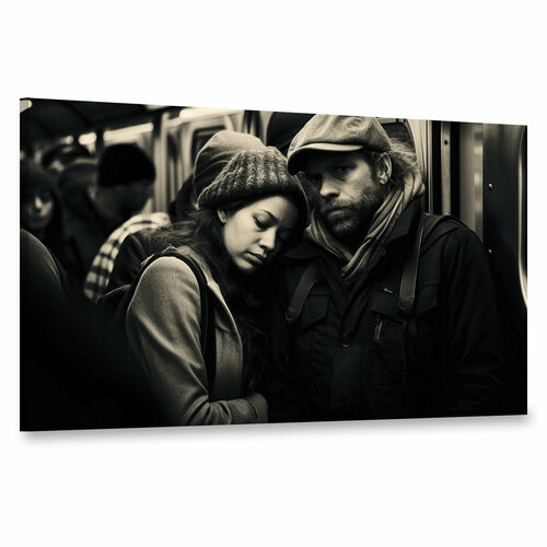 Интерьерная картина 100х60 "Пара в метро"