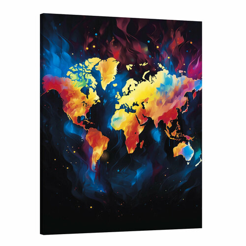 Интерьерная картина 50х70 "Карты мира"
