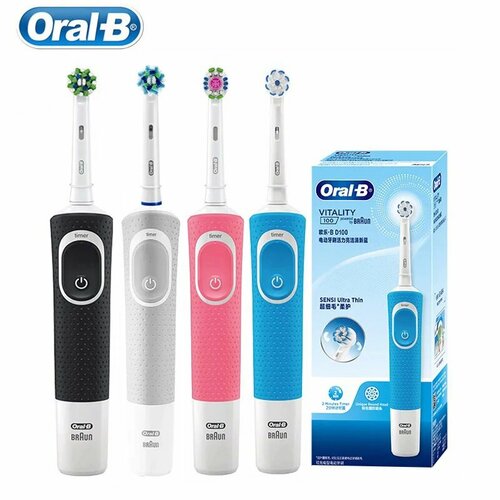 Электрическая зубная щетка Oral-B Vitality D100, голубой