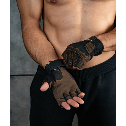 Перчатки ONLYTOP, размер M (31.5 см), черный, коричневый
