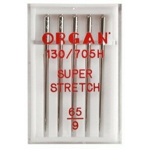Иглы для швейных машин ORGAN Супер стрейч, №65, 5шт, 1шт