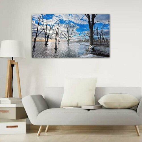 Картина на холсте 60x110 LinxOne "Небо деревья природа" интерьерная для дома / на стену / на кухню / с подрамником