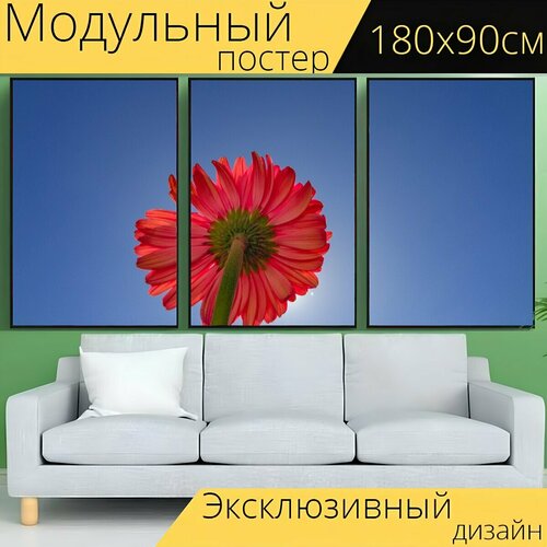 Модульный постер "Цветок, дорогой, весна" 180 x 90 см. для интерьера