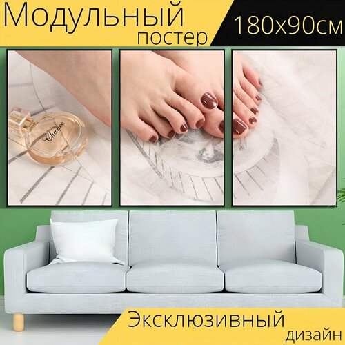 Модульный постер "Пальцы на ногах, гвозди, жизнь" 180 x 90 см. для интерьера