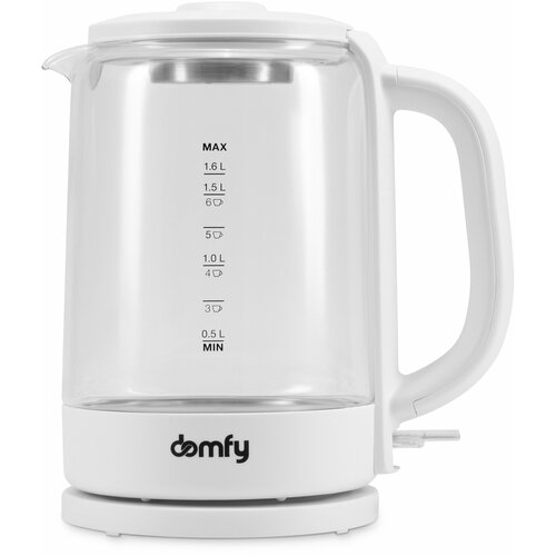 Чайник электрический Domfy DSW-EK304 1.7л. 2200Вт белый (корпус: стекло)