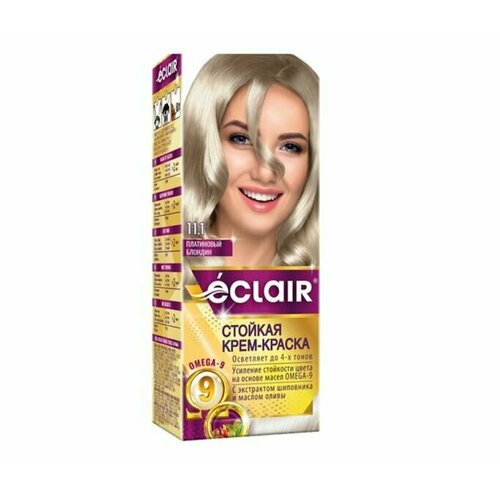 ECLAIR Стойкая крем-краска для волос OMEGA-9, 11.1 платиновый блондин