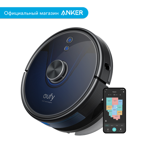 Робот-пылесос eufy RoboVac L35 Hybrid (T2194) / Робот-пылесос с влажной и сухой уборкой / Моющий робот-пылесос / Умный робот-пылесос / Робот-пылесос с навигацией / Пылесос робот / Робот-пылесос с влажной уборкой / Робот-пылесос 2 в 1, черный