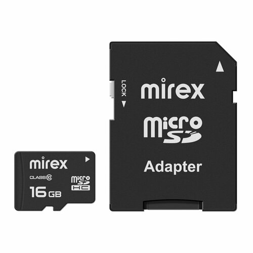 Micro SD 16GB MIREX Class 10 + Адаптер