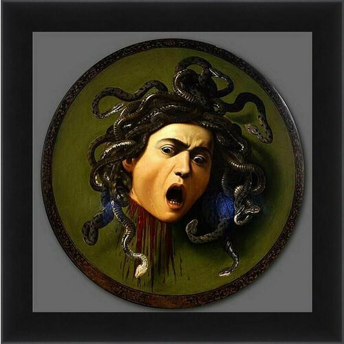 Плакат, постер на холсте Medusa. Микеланджело Караваджо. Размер 30 х 42 см