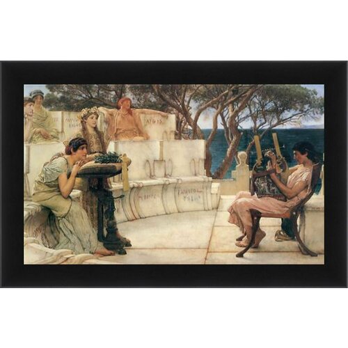 Плакат, постер на бумаге Sappho and Alcaeus. Лоуренс Альма-Тадема. Размер 21 х 30 см