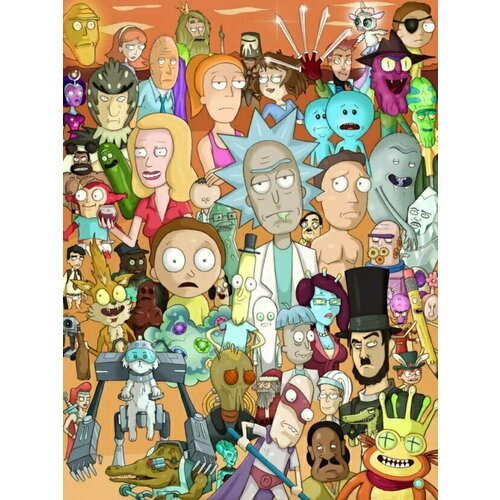 Плакат, постер на холсте Rick And Morty /Рик и Морти/комиксы/мультфильмы. Размер 30 х 42 см