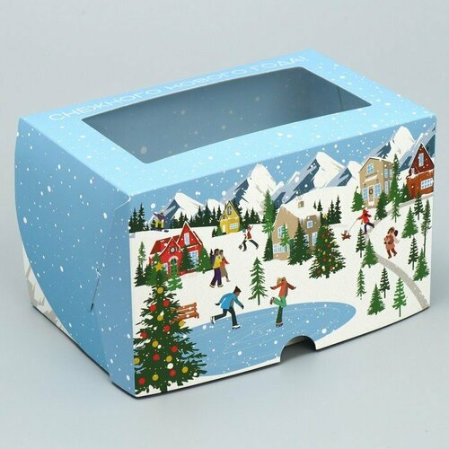 Коробка складная с двусторонним нанесением «Снежного Нового года», 16 х 10 х 10 см (комплект из 20 шт)