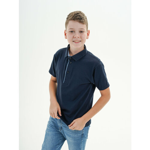 Поло Egotrik футболка поло детская, размер 176/40, синий, черный