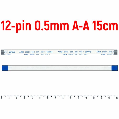 Шлейф кнопки включения для ноутбука HP DV6000 Серии FFC 12-pin Шаг 0.5mm Длина 15cm Прямой A-A AWM 20624 80C 60V VW-1