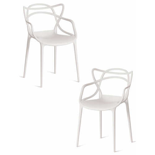 Комплект стульев для кухни со спинкой TetChair Cat Chair (mod. 028), 2шт, пластик, белый