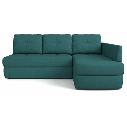 Угловой диван-кровать PUSHE Арно, правый угол, велюр, зеленый Formula 697