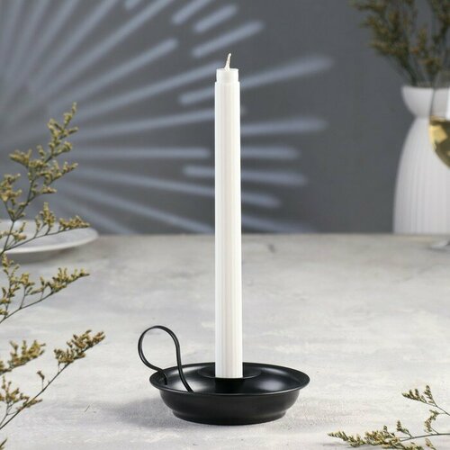 TAKE IT EASY Подсвечник металлический "Тарелочка", на одну свечу, 14.2 х 6.5 см, черный