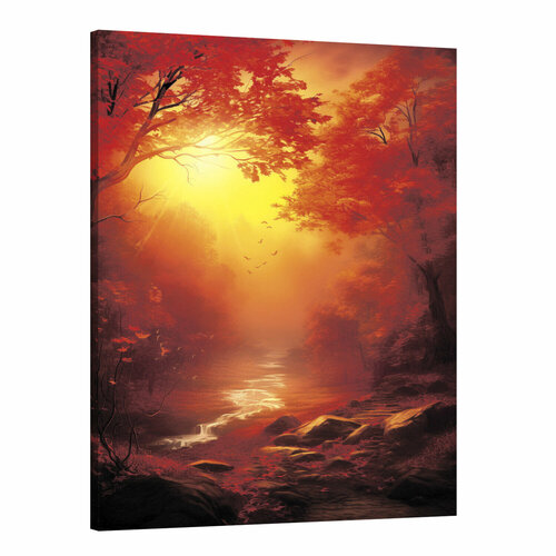 Интерьерная картина 50х70 "Осенний закат"
