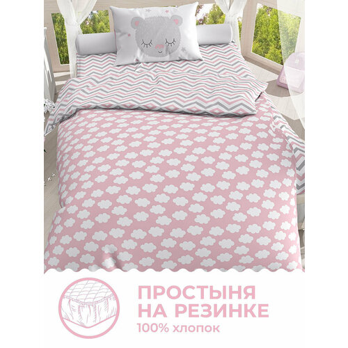 Детское постельное белье Svitweet Милашка 1,5-спальный, хлопок, простынь на резинке 90x200см