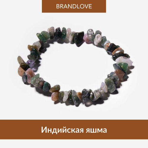 Браслет-нить BL Jewelry Crumble, гранат, коралл, лазурит, кварц, агат, янтарь, яшма, перламутр, кварц розовый, 1 шт., размер 21 см, хаки