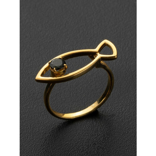 Кольцо обручальное Angelskaya925 Перстень серебряный кольцо печатка с камнем серебро 925, серебро, 925 проба, золочение, турмалин, размер 18, зеленый, золотой