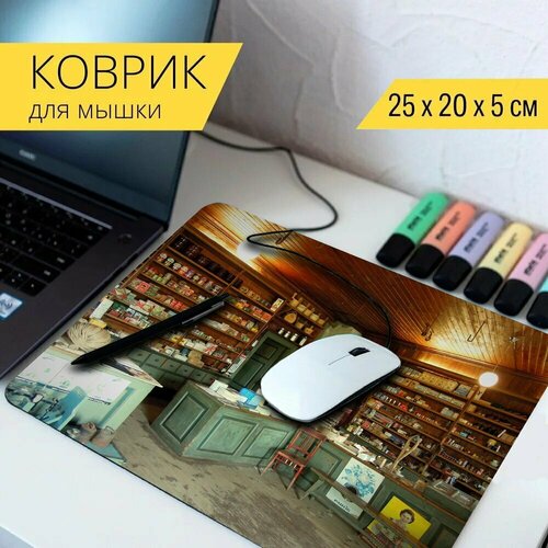 Коврик для мыши с принтом "Старый, винтаж, ретро" 25x20см.