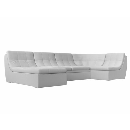П-образный модульный диван Холидей, Экокожа белая
