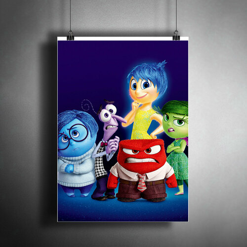 Постер плакат для интерьера "Мультфильм: Головоломка. Inside Out. Постер для детей" / Декор дома, офиса, комнаты, квартиры A3 (297 x 420 мм)